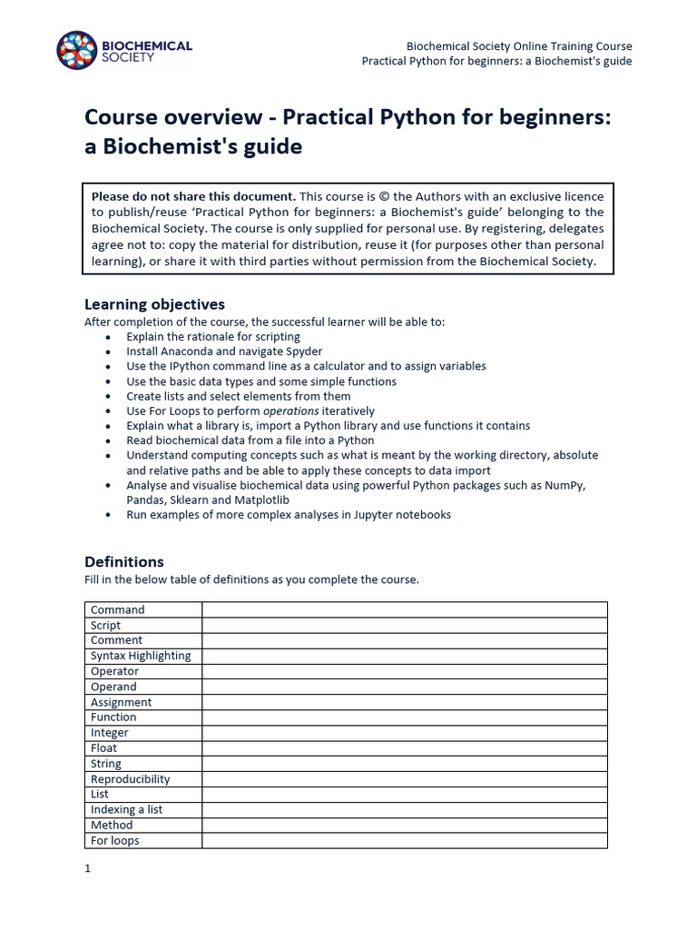 Practical Python For Beginners Course Guide Pdf Data Type Python Programming Language