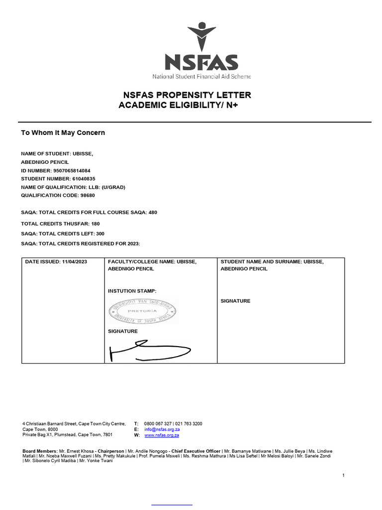 2023 Propensity Letter | PDF