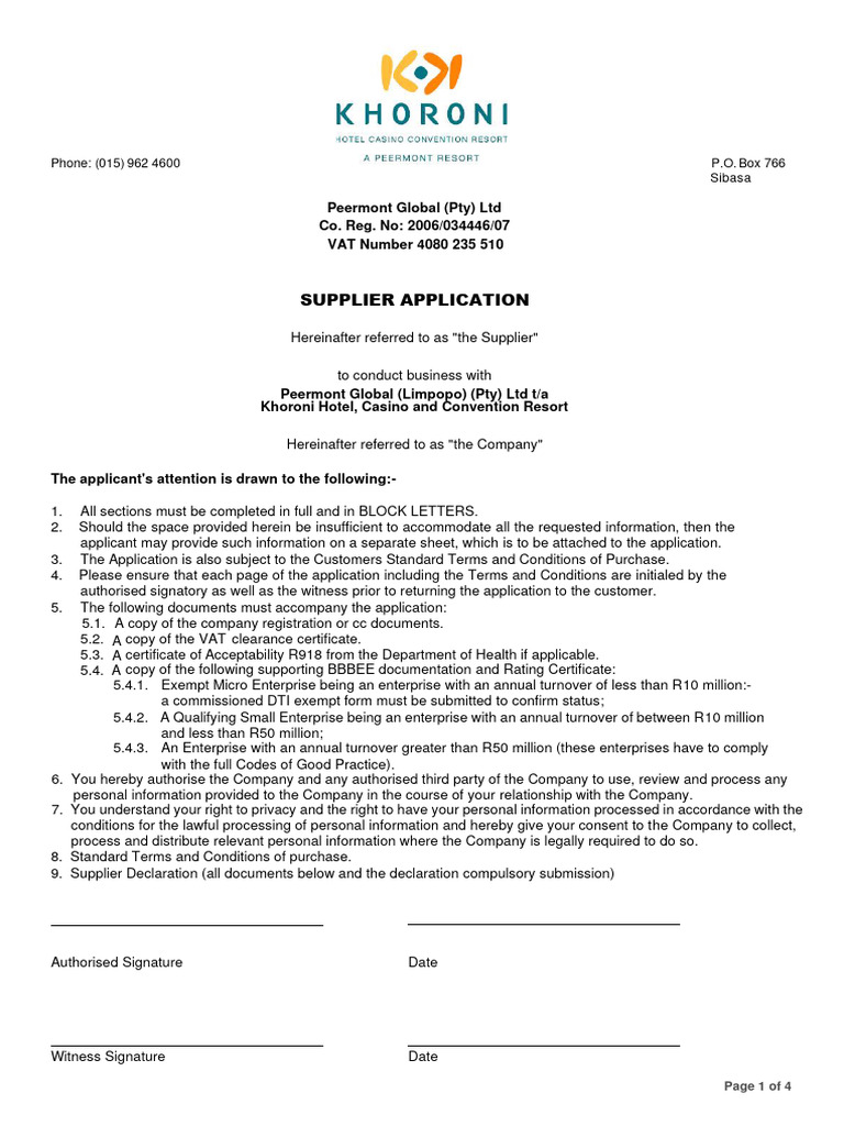 New Suppiler Application Form | PDF | Business | Invoice