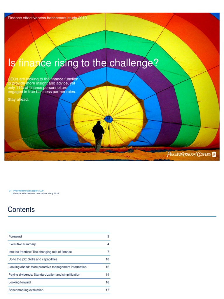 Is Finance Rising To The Challenge?: Finance Effectiveness Benchmark Study 2010 | PDF ...