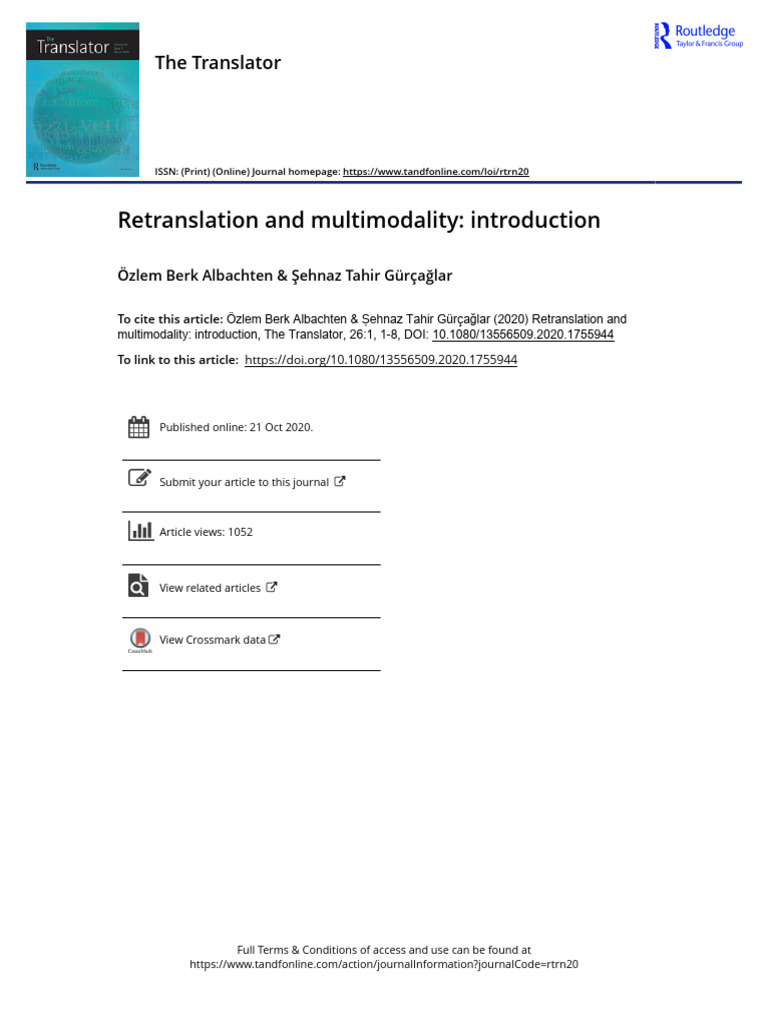 Retranslation and Multimodality Introduction | PDF | Translations ...