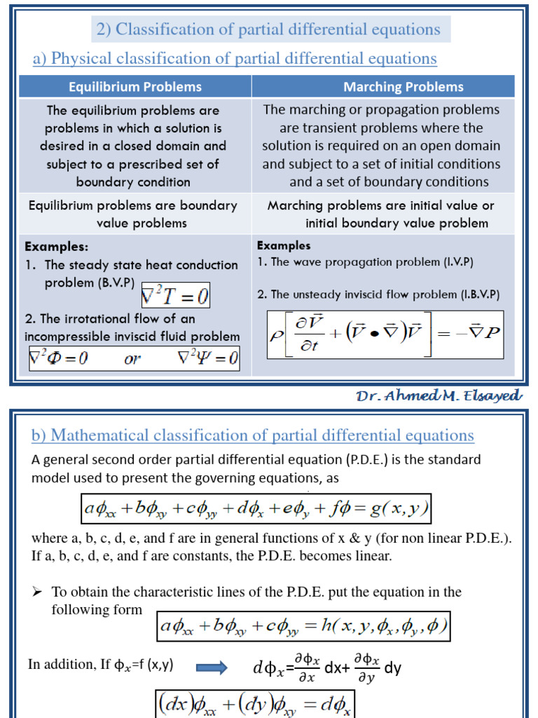 Lecture 2 - Classification of PDEs | PDF | Partial Differential Equation | Fluid Dynamics