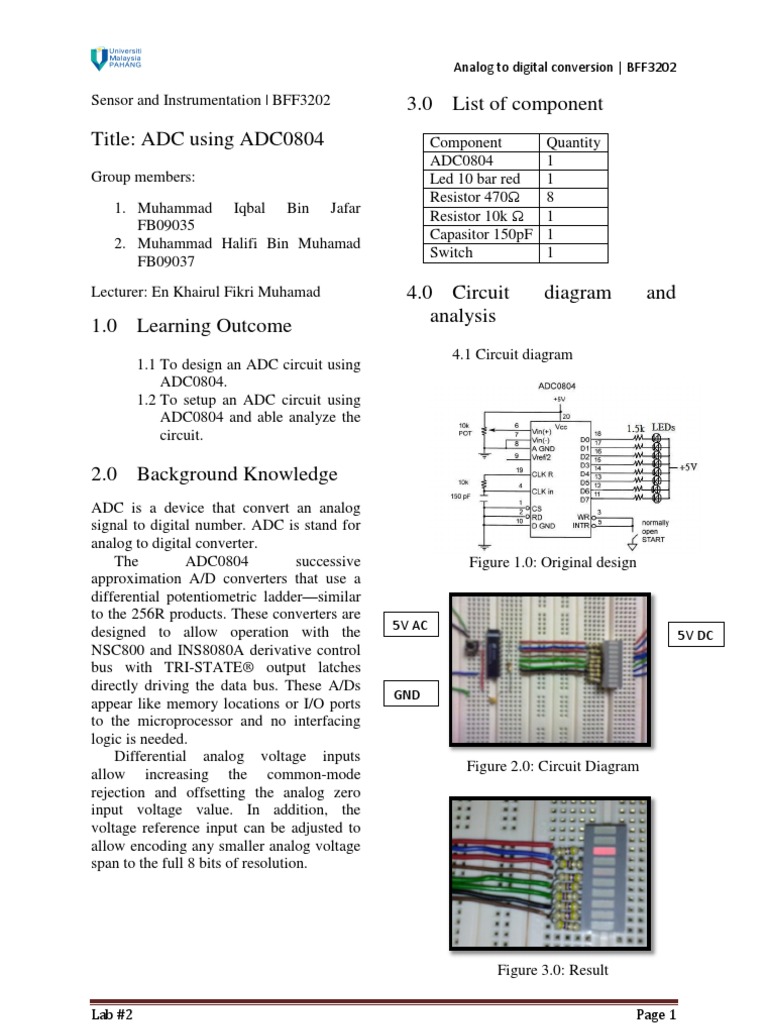 Lab 2 | PDF | Analog To Digital Converter | Analogue Electronics