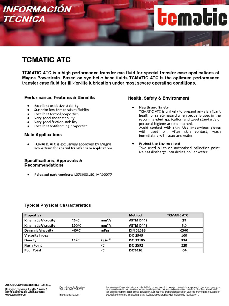 TC Matic | PDF | Lubricante | Engranaje
