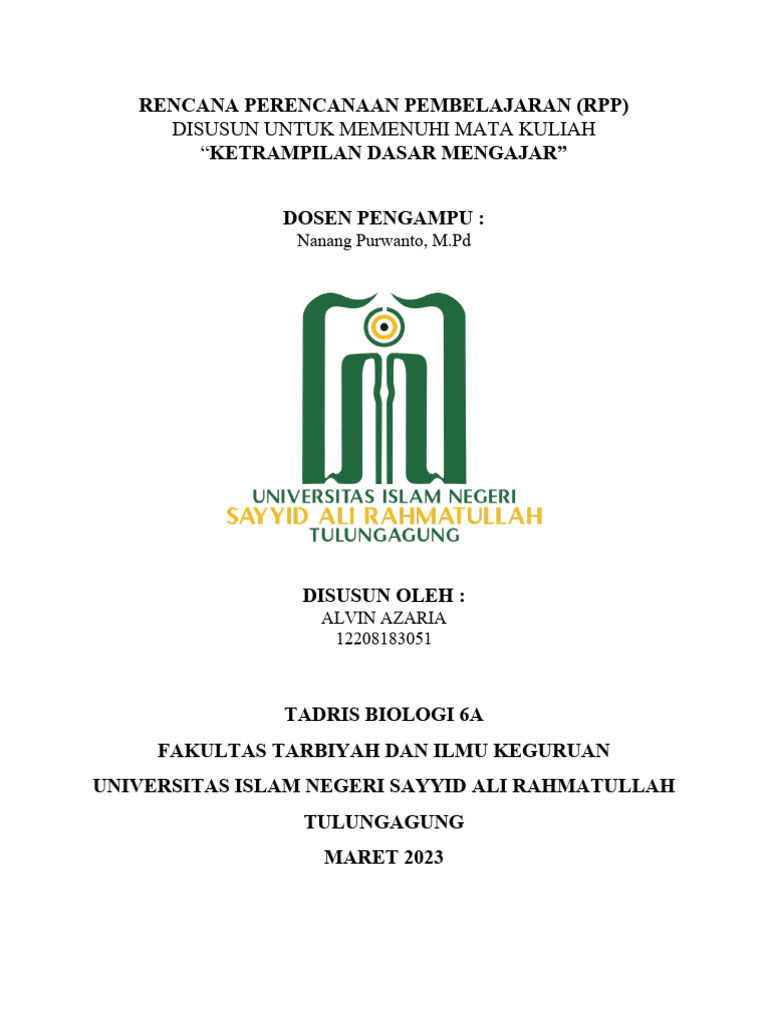 6A TBIO KDM ALVIN AZARIA Modul Ajar Full | PDF