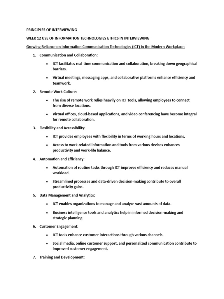 Principles Of Interviewing Pdf Educational Technology Information