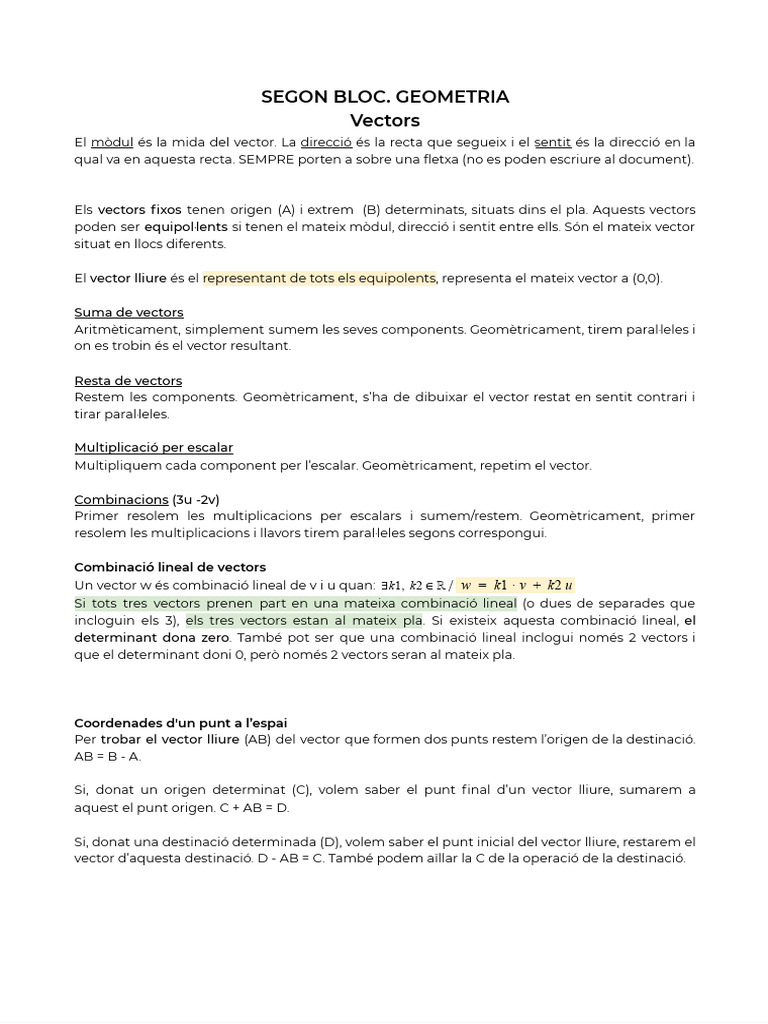 Geometria Vectors | PDF