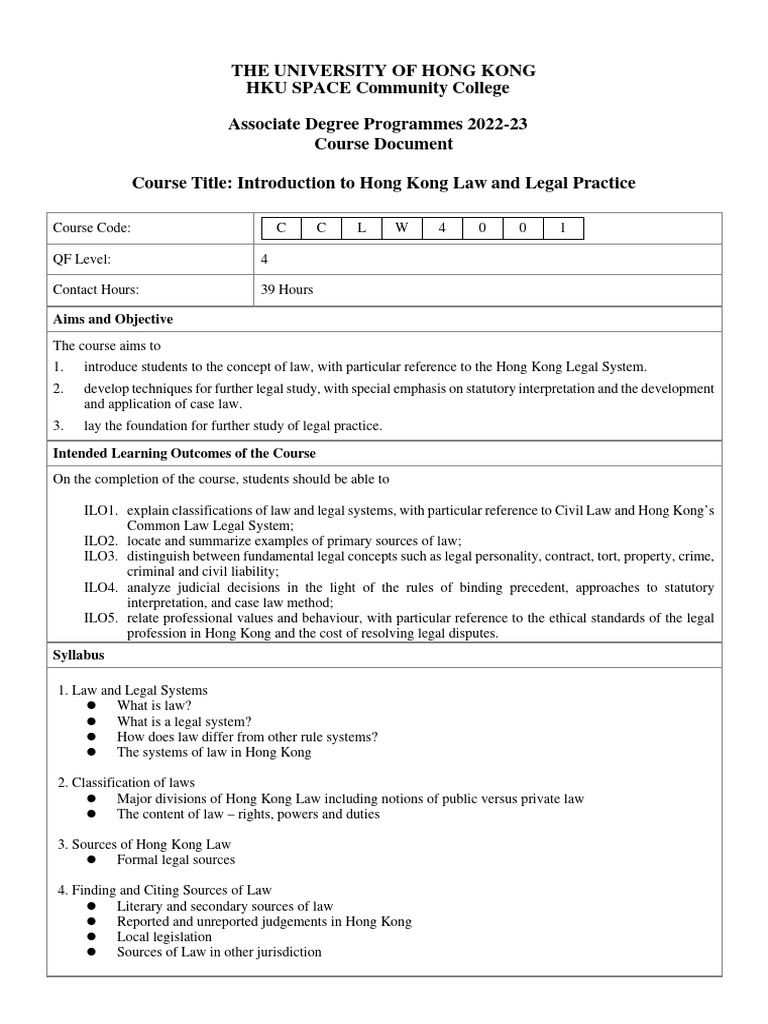 Introduction to Hong Kong Law | PDF | Case Law | Judiciaries