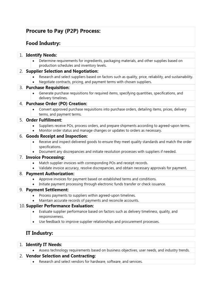 BusinessProcess P2P, O2C | PDF | Procurement | Receipt