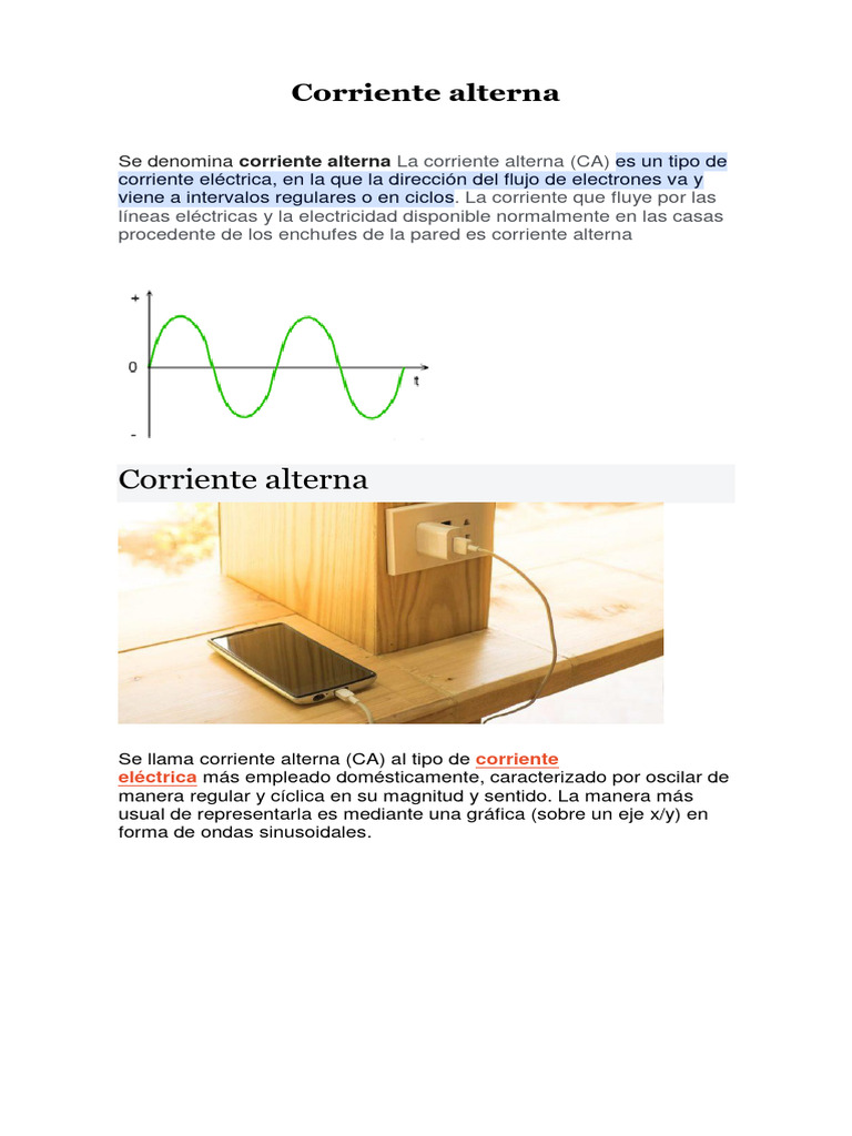 Corriente Alterna | PDF | Métodos y materiales de enseñanza | Ciencia y ...