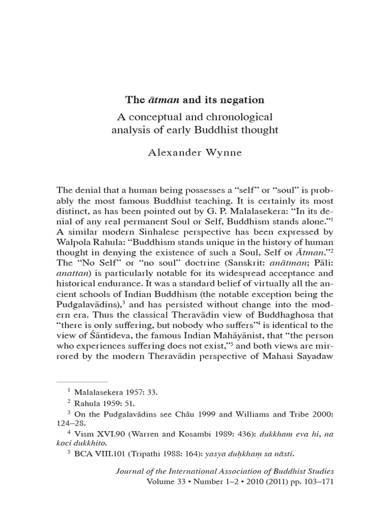 2010 - Alexander Wynne - The Atman and Its Negation | PDF | Ātman ...