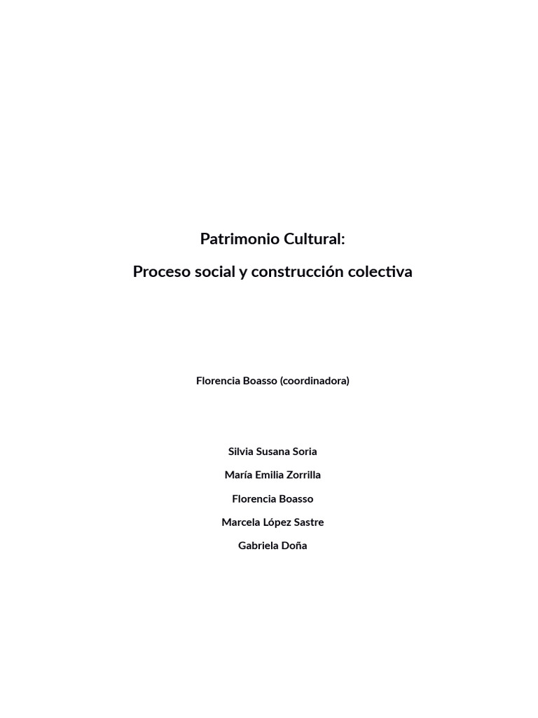Boasso - Patrimonio Cultural, Proceso Social | PDF | Patrimonio ...