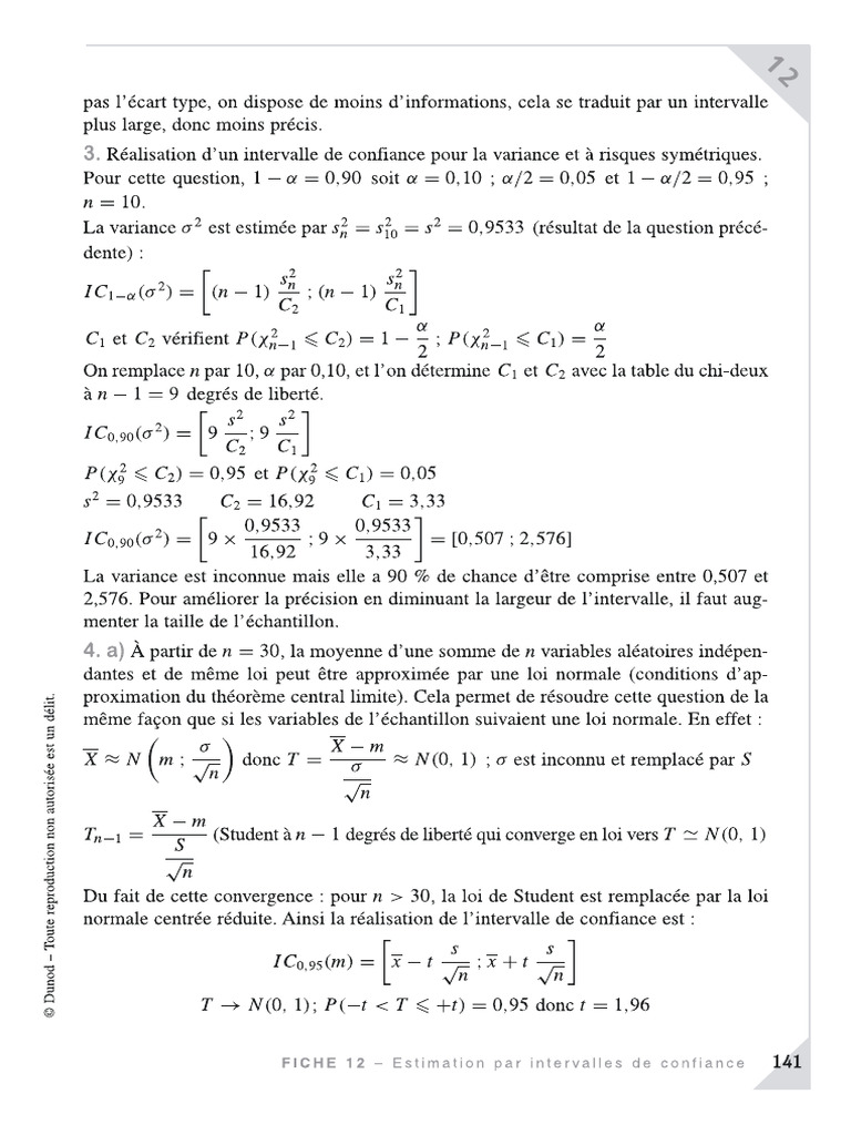 Estimation Intervalle de Confiance Exo Et Corrigé | PDF