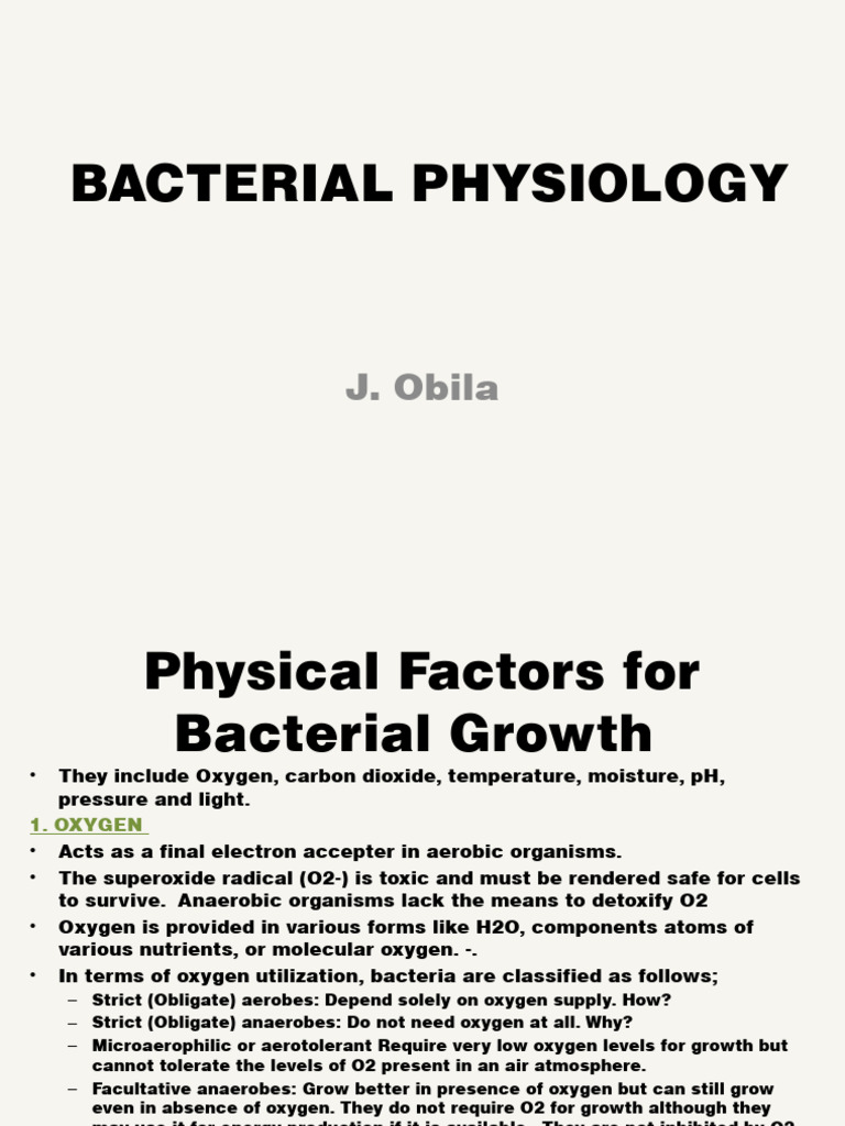 Bacterial Physiology | Download Free PDF | Bacteria | Hydrogen Peroxide
