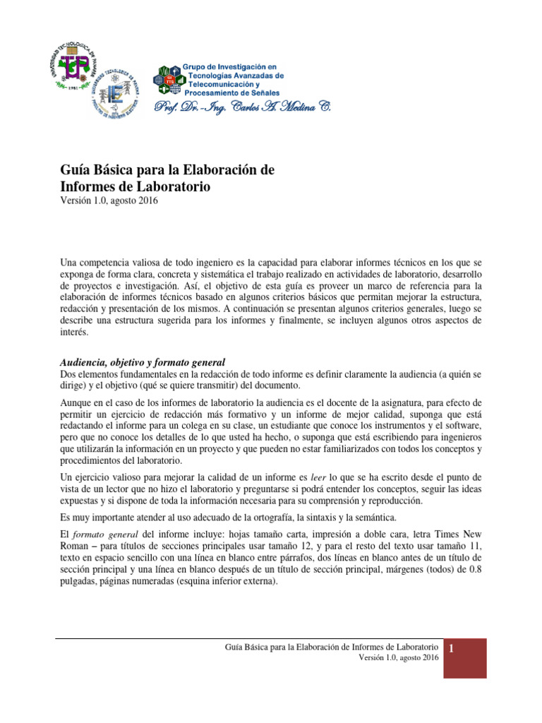 Recomendaciones para Informes de Lab | PDF | Laboratorios | Información