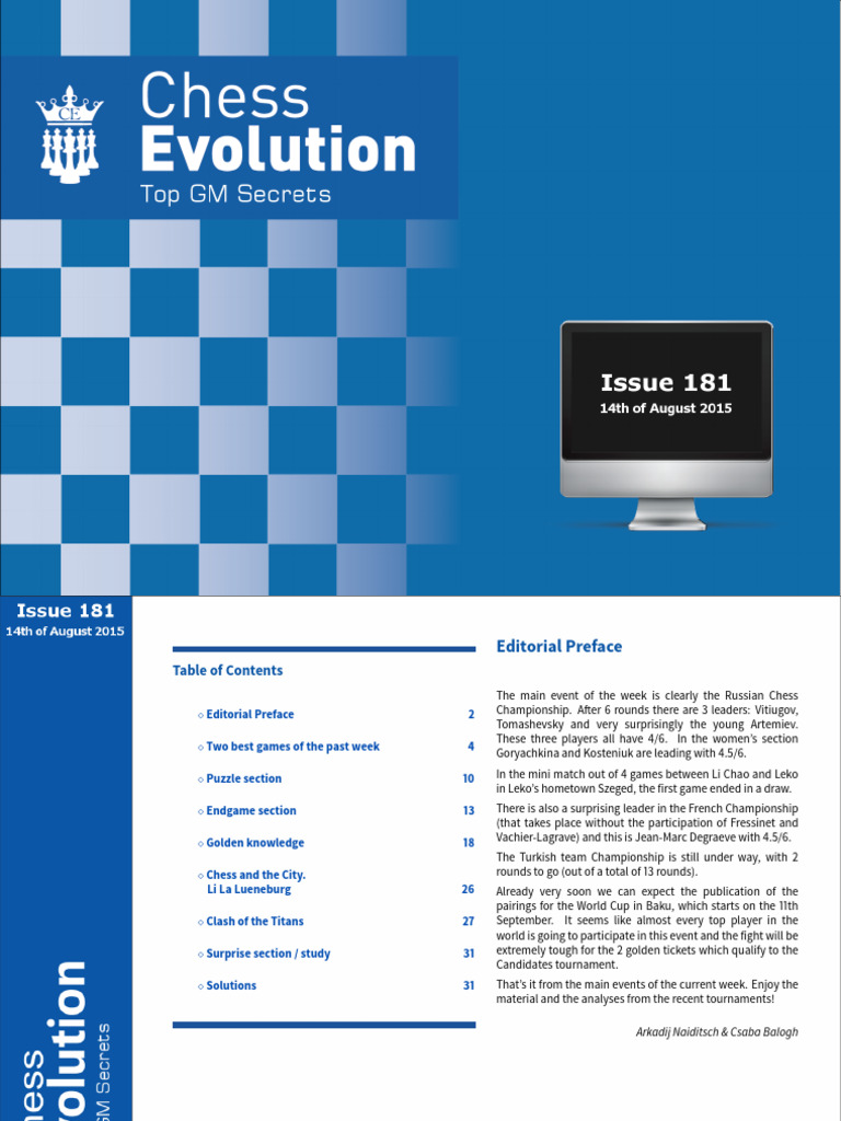 Chess Evolution No.181 | PDF | Abstract Strategy Games | Traditional Games