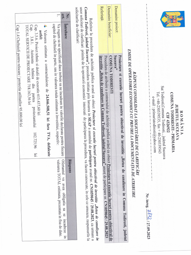 Raspuns Consolidat Sol Clarificari | PDF
