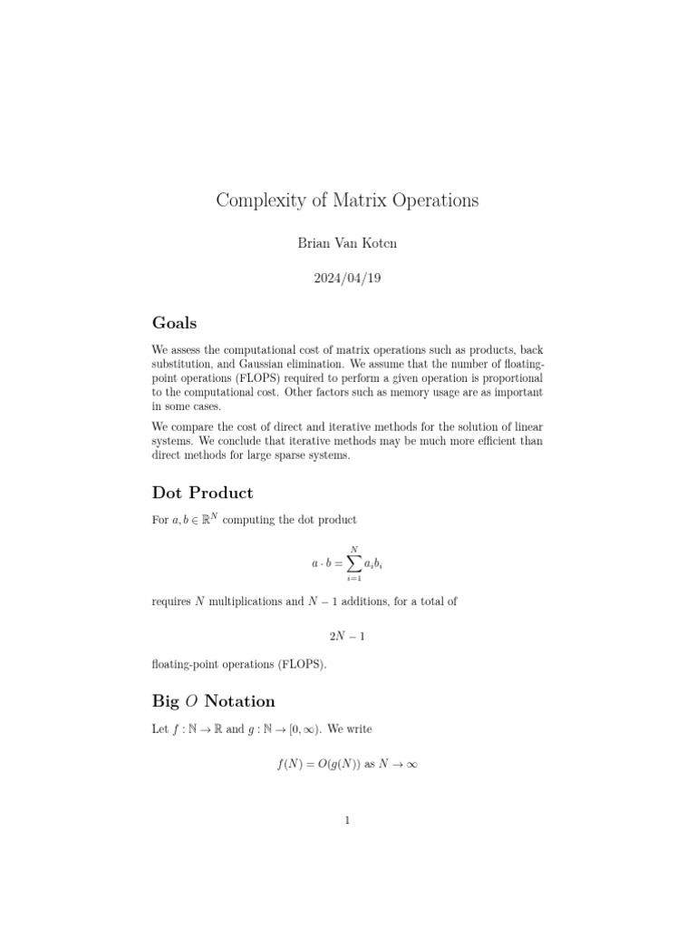 17 Complexity Matrix Operations | PDF | Matrix (Mathematics ... 17 Complexity Matrix Operations | PDF | Matrix (Mathematics ...