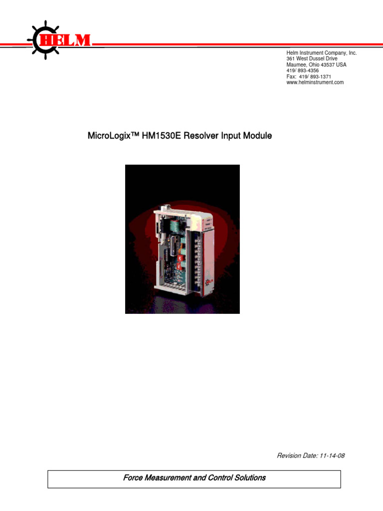 Hm1530e Resolver Module | PDF | Programmable Logic Controller | Analog ...