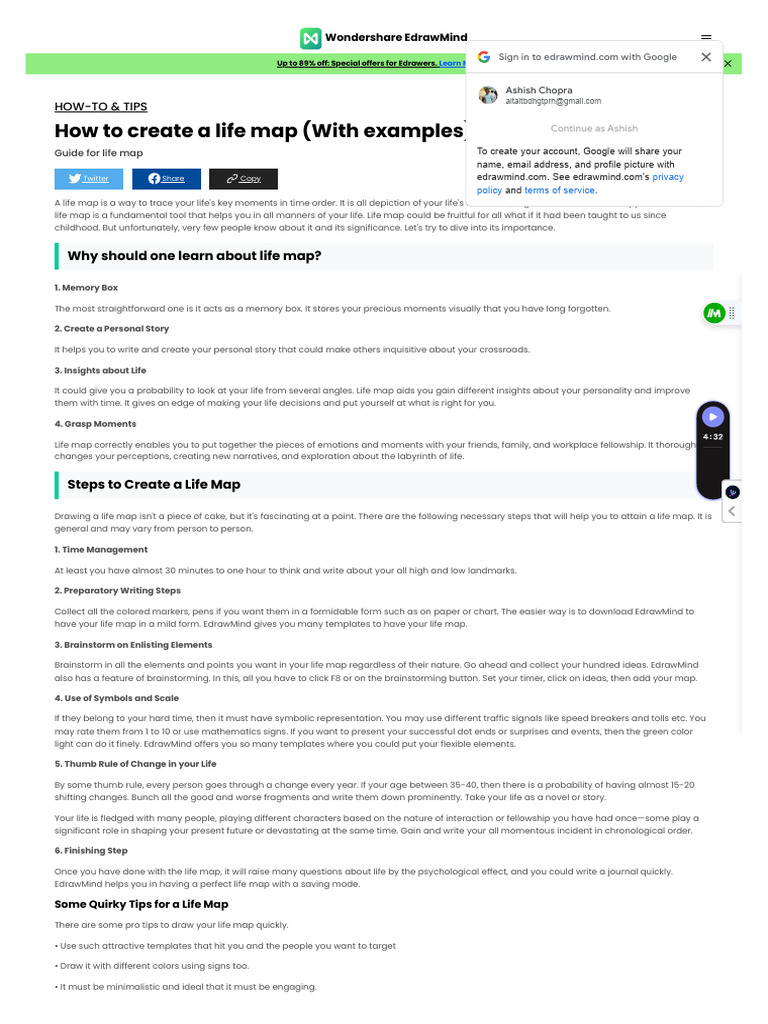 How To Create A Life Map - Explained With Examples - EdrawMind - Https ...
