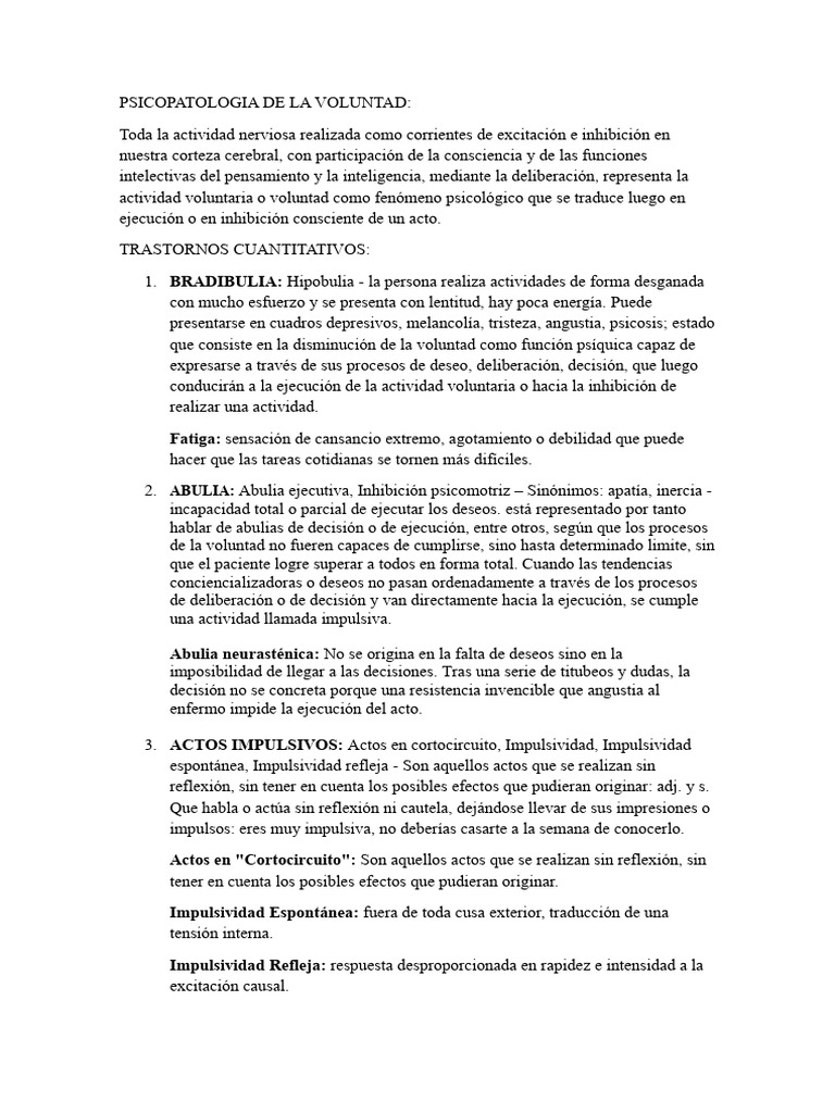 Trastornos de la Voluntad | PDF | Esquizofrenia | Salud mental