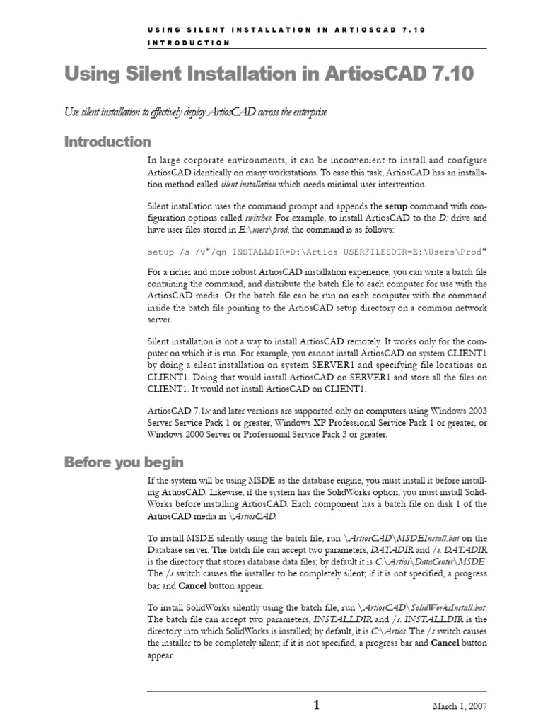 Silent Installation For ArtiosCAD7.10 | PDF | Windows Registry ...