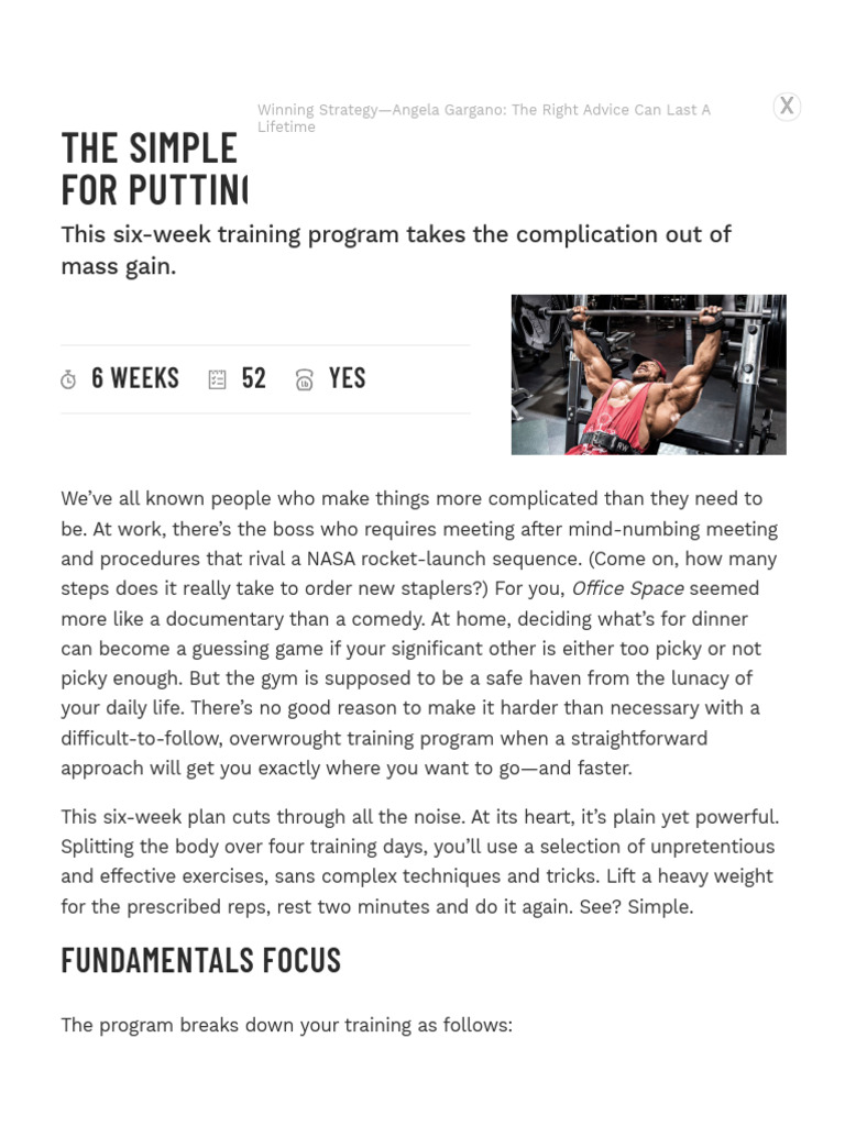 The Simple and Effective Training Plan for Putting on Mass - Muscle ...