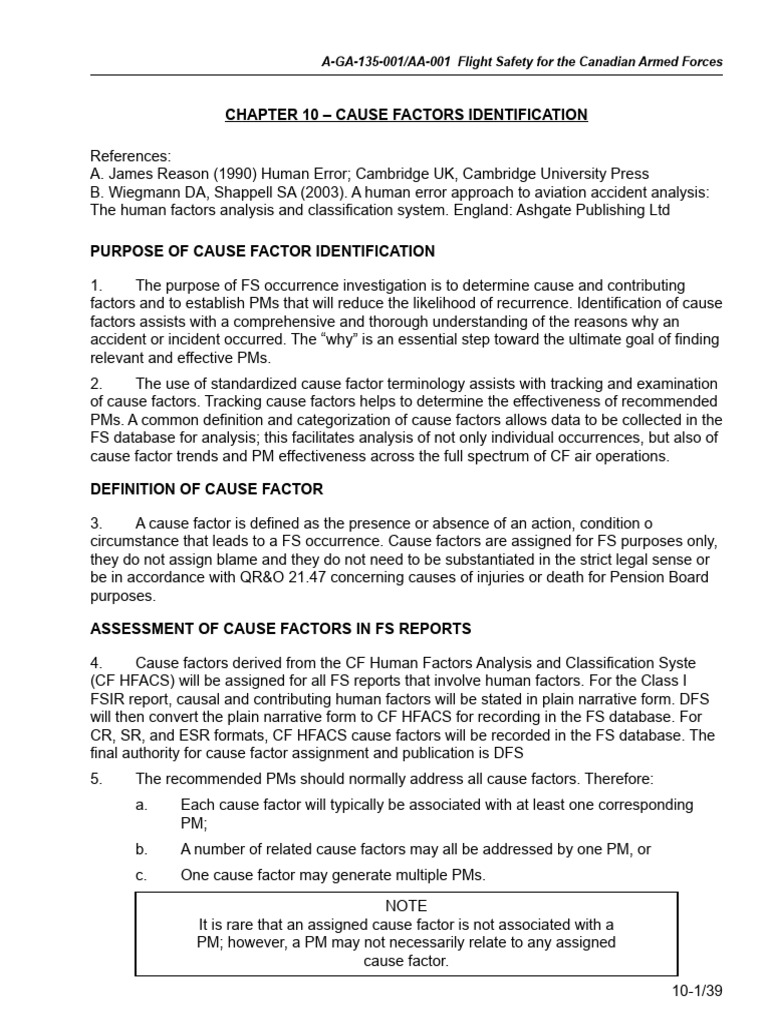 Cause Factors Identification Canadian Air Forces | PDF | Perception ...