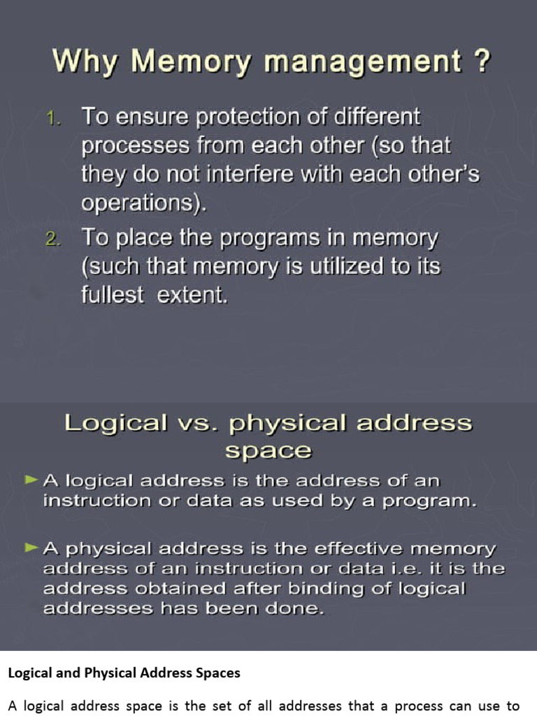 Memory Management in OS | PDF | Computer Memory | Computer Engineering