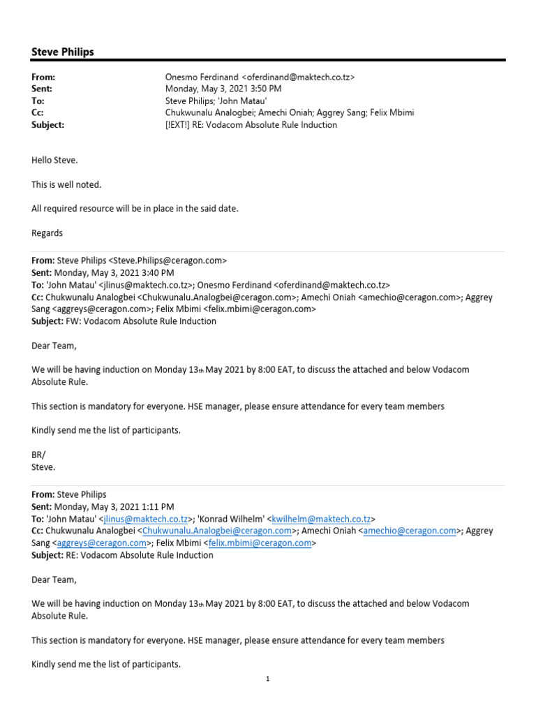 Absolute Rule Induction Email - Maktech | PDF