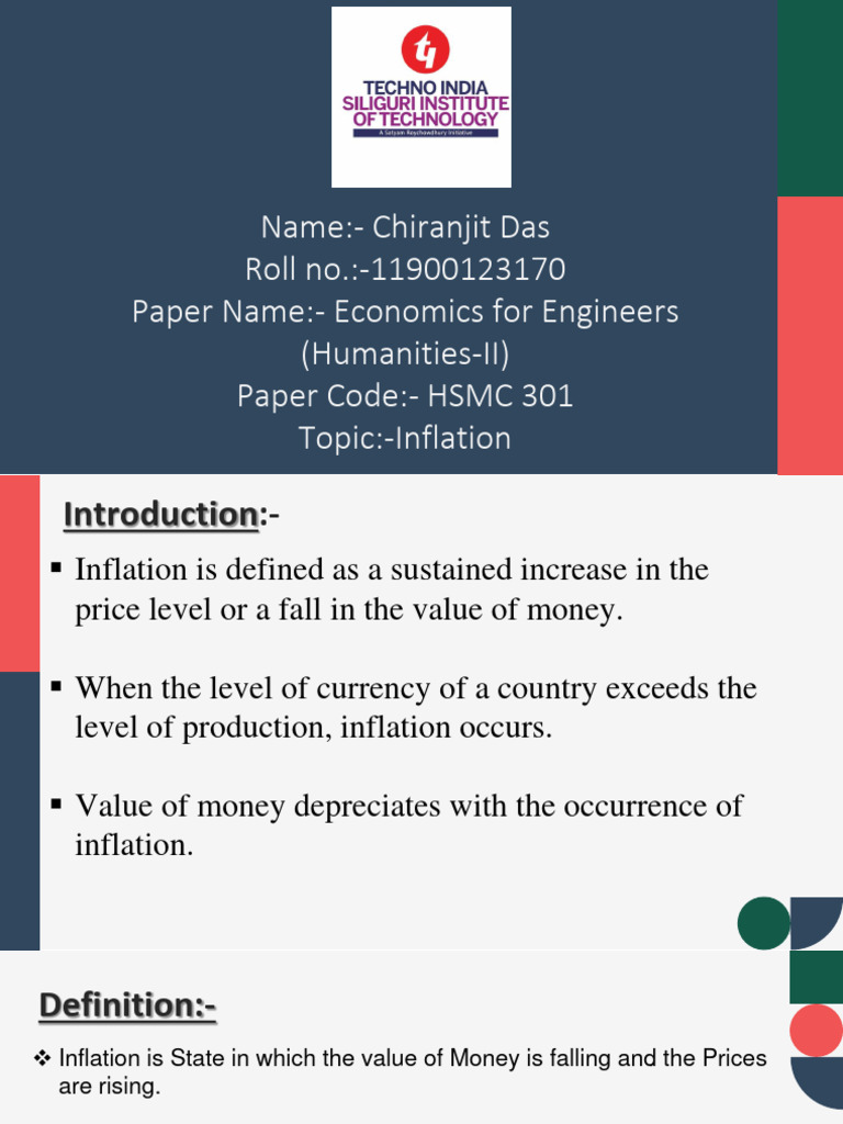 CHIRANJIT-DAS-11900123170-Economics For Engineers | PDF | Inflation | Deficit Spending