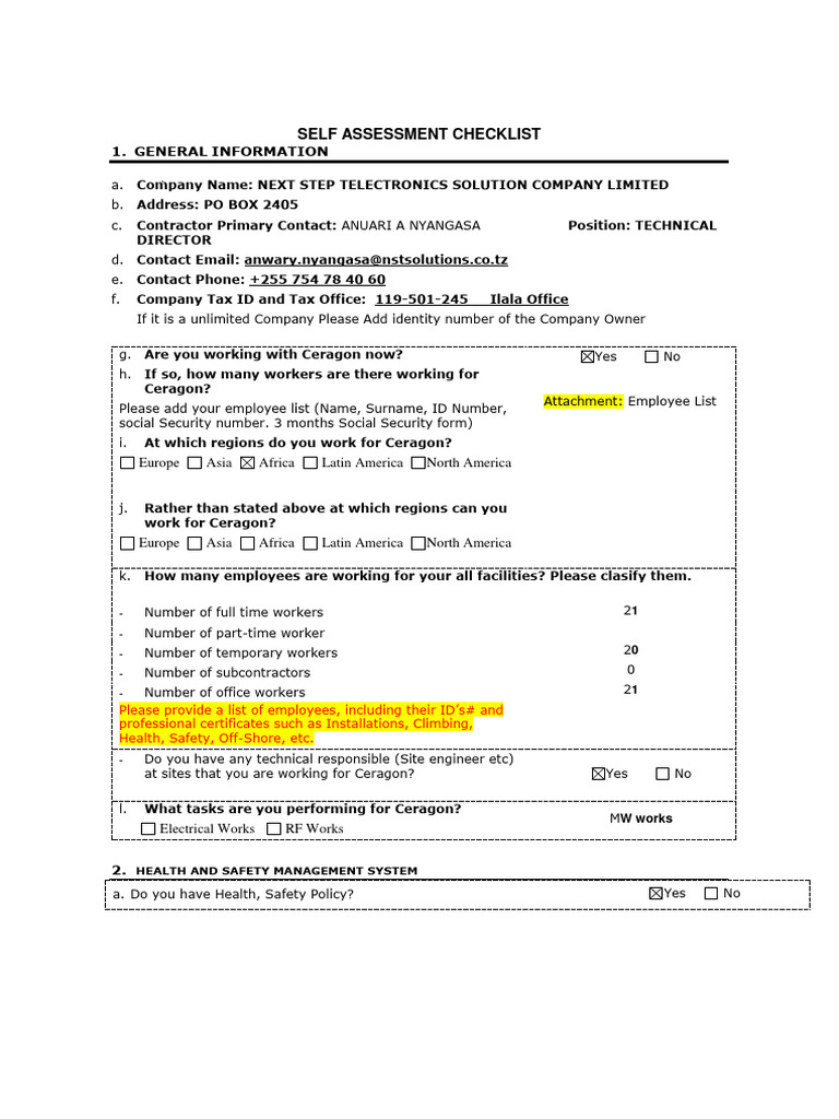 EHS Self-Assessment Checklist Guide | PDF | Occupational Safety And Health | Personal Protective ...