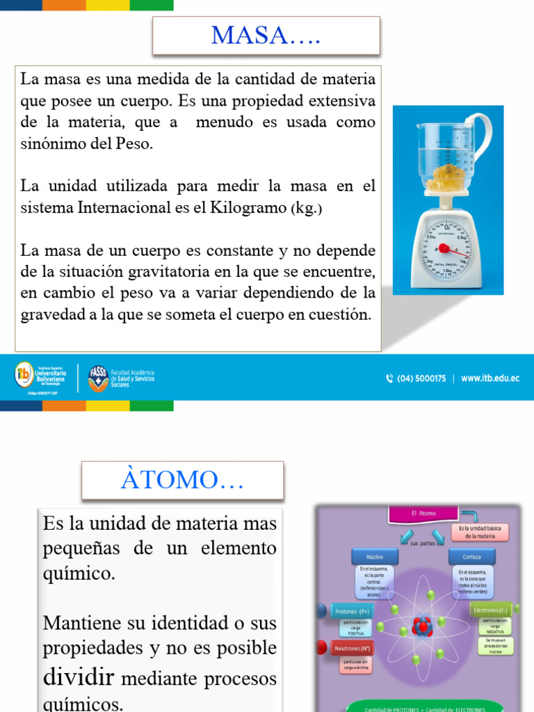 Masa, Átomos y Estados de la Materia | PDF | Compuestos químicos ...