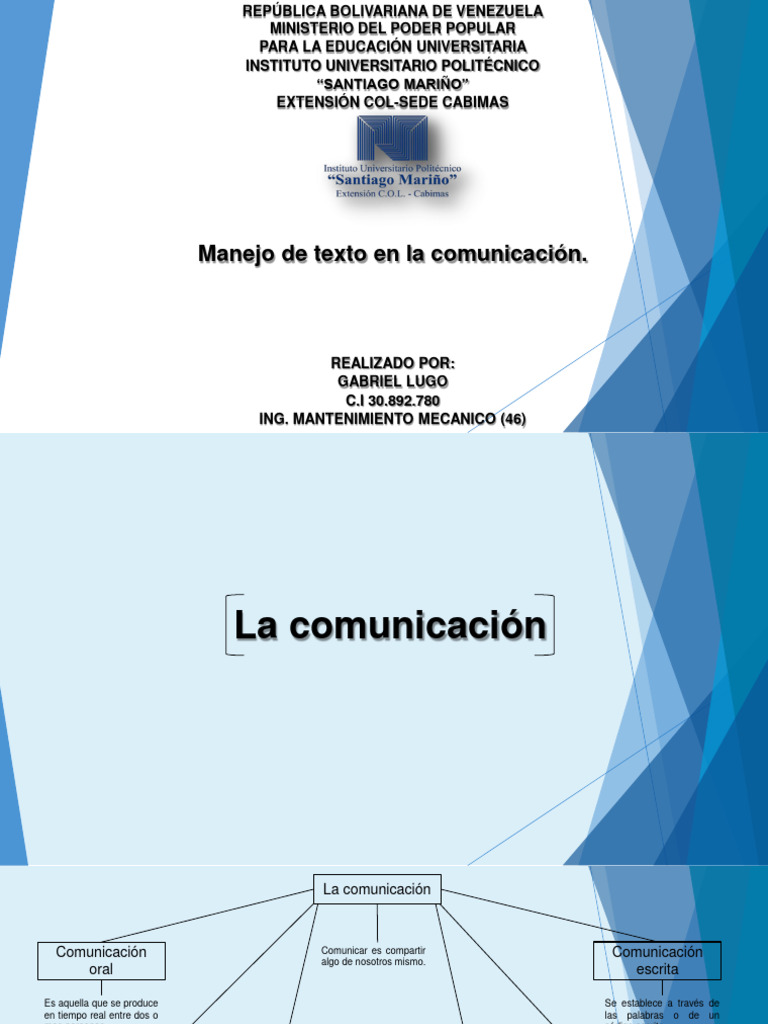 Manejo De Texto En La Comunicación Gabriel Lugo Pdf Comunicación 1467
