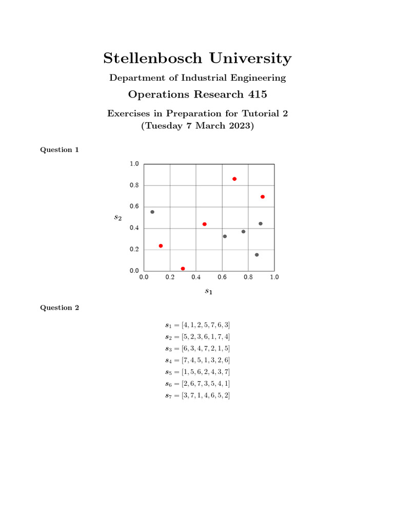 Or 415 Tut 2prep - 2024 Memo | PDF | Decision Theory | Mathematical Analysis