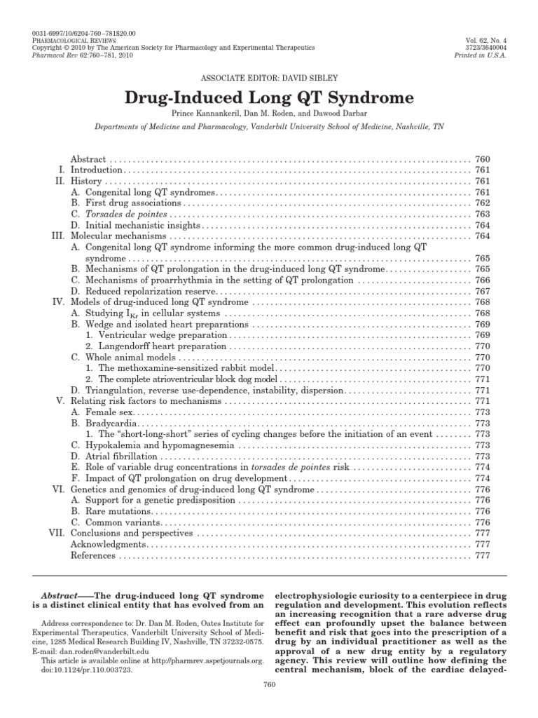 2010 Drug-Induced Long QT syndrome | PDF | Physiology | Cardiac Electrophysiology