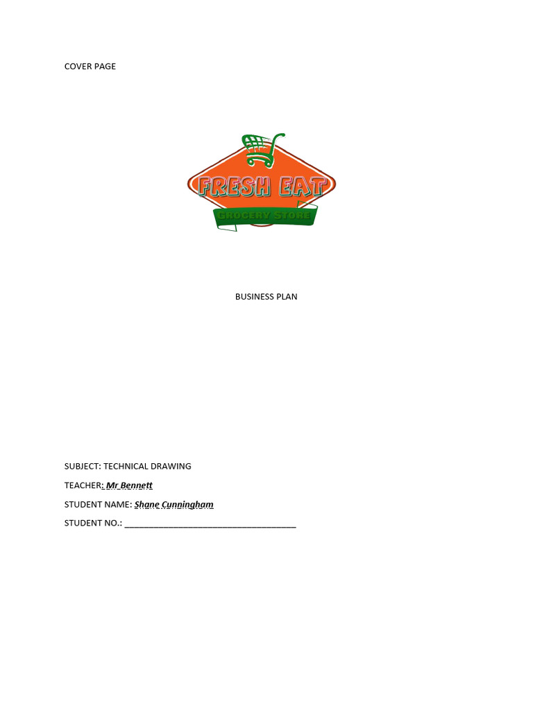 Business Plan Template (Technical Drawing) Shane Cunningham | PDF | Marketing | Grocery Store