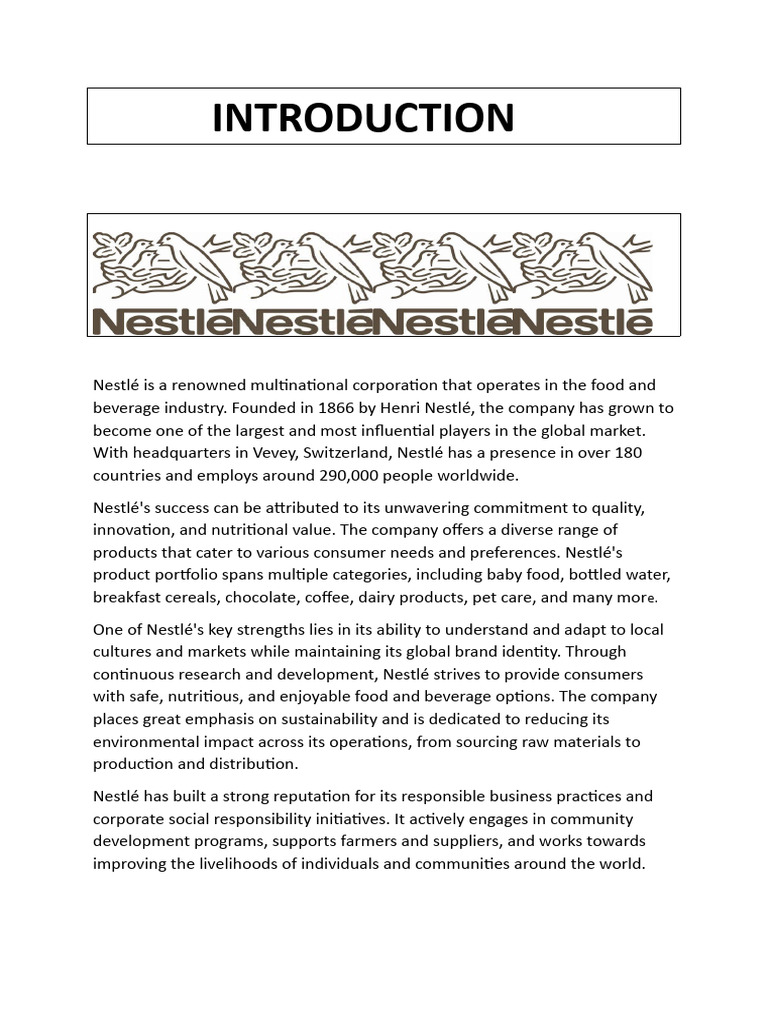 Minor Project | PDF | Nestlé | Corporate Social Responsibility