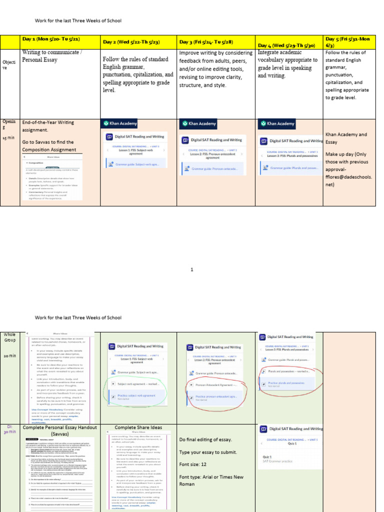 Work For The Last 3 Weeks | PDF | Linguistics | Writing