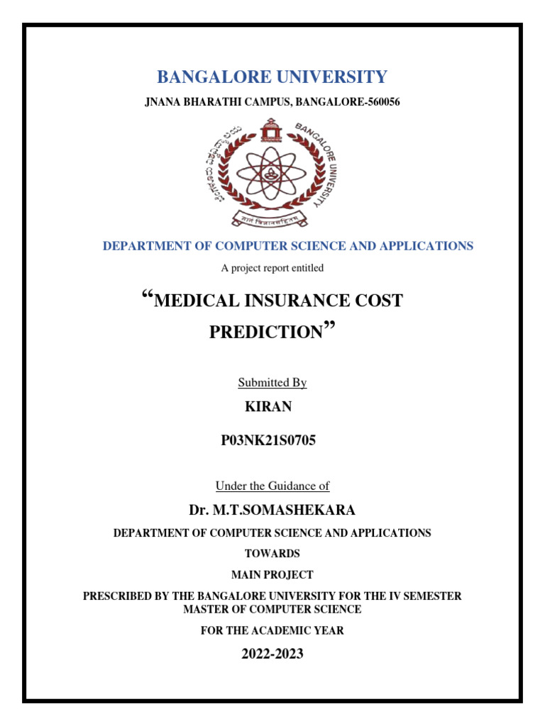 Medical Insurance Cost Prediction Report Full | PDF | Errors And ...