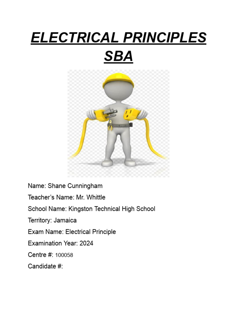 Shane Cunningham Electrical Sba | PDF | Electrical Wiring | Resistor