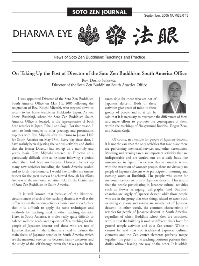 Dharma Eye: Soto Zen Journal | PDF | Zen | Dōgen