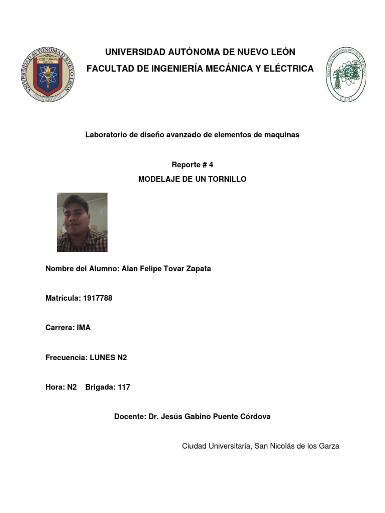 Modelado de Tornillo en SolidWorks | PDF | Tornillo