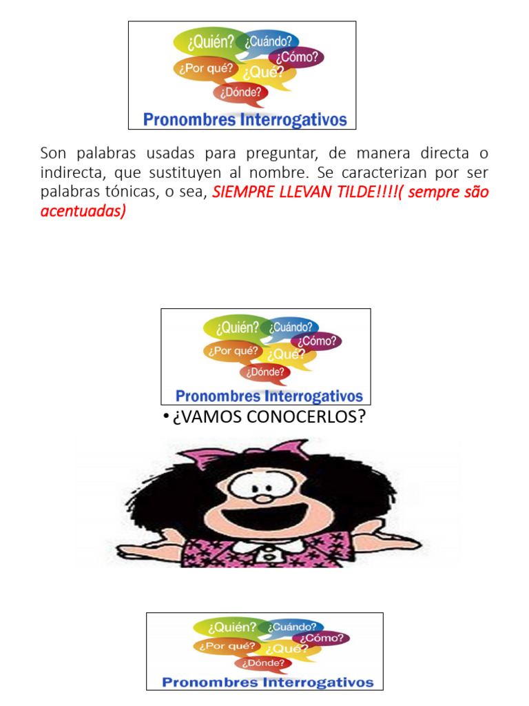 Interrogativos en Español: Uso y Ejemplos | PDF | Artes del Lenguaje y ...