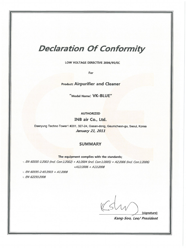 Certificate Radic8 VK Blue Declaration of Conformity EN | Download Free ...