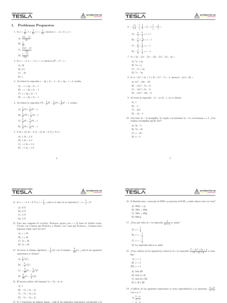 Expresiones Algebraicas | PDF | Álgebra | Álgebra abstracta