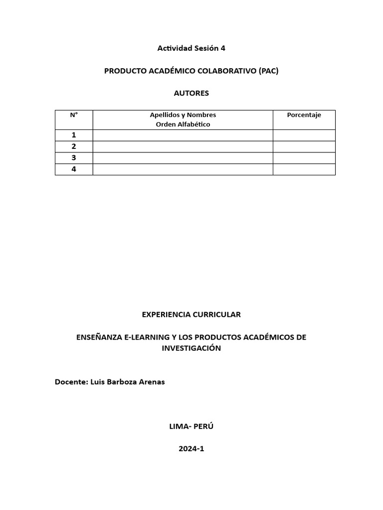 Producto Académico Colaborativo (PAC) 4 | PDF
