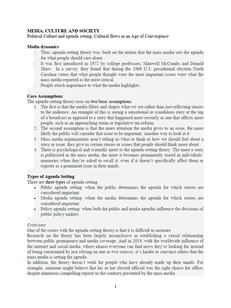 Media Dynamics and Influence | PDF | Social Media | Popular Culture ...