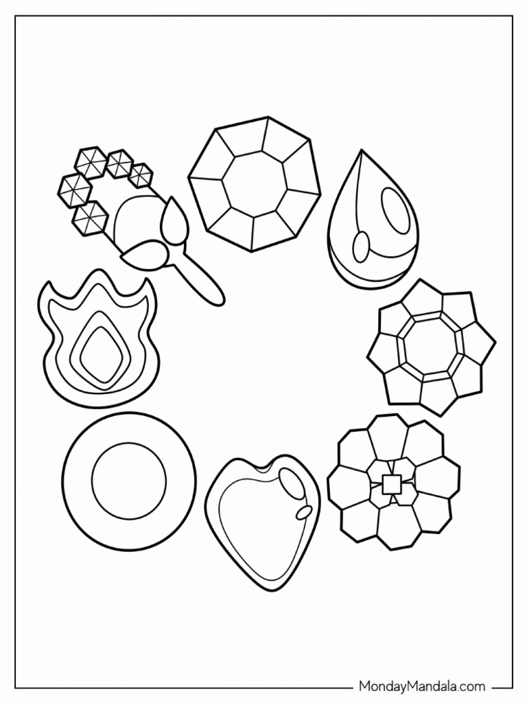 Pokemon Badges To Color | PDF