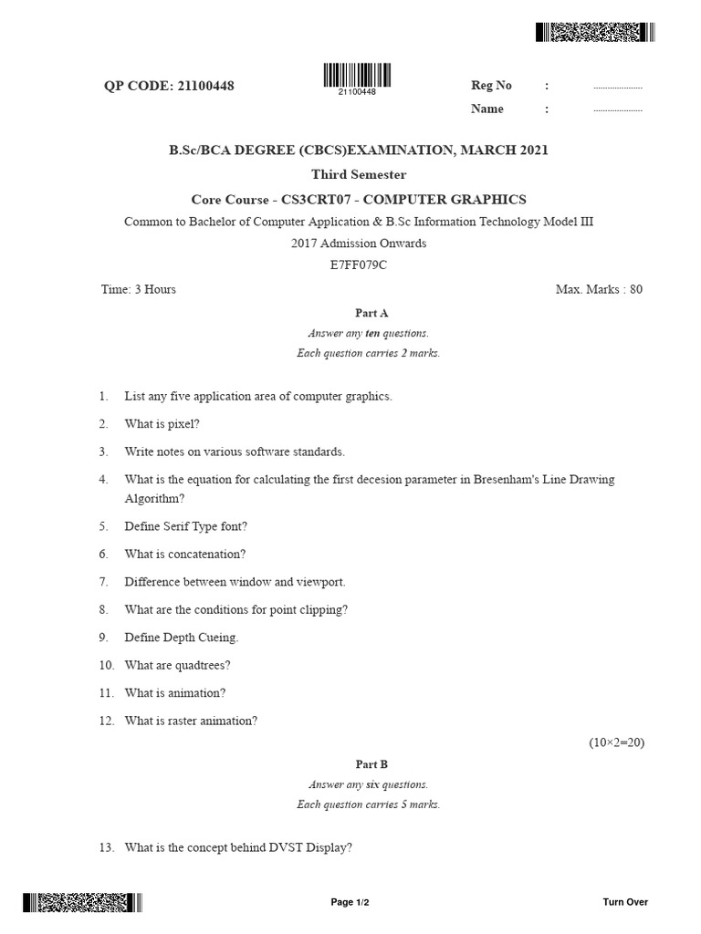 Computer Graphics 2021 Min | PDF | Computer Graphics | Graphic Design